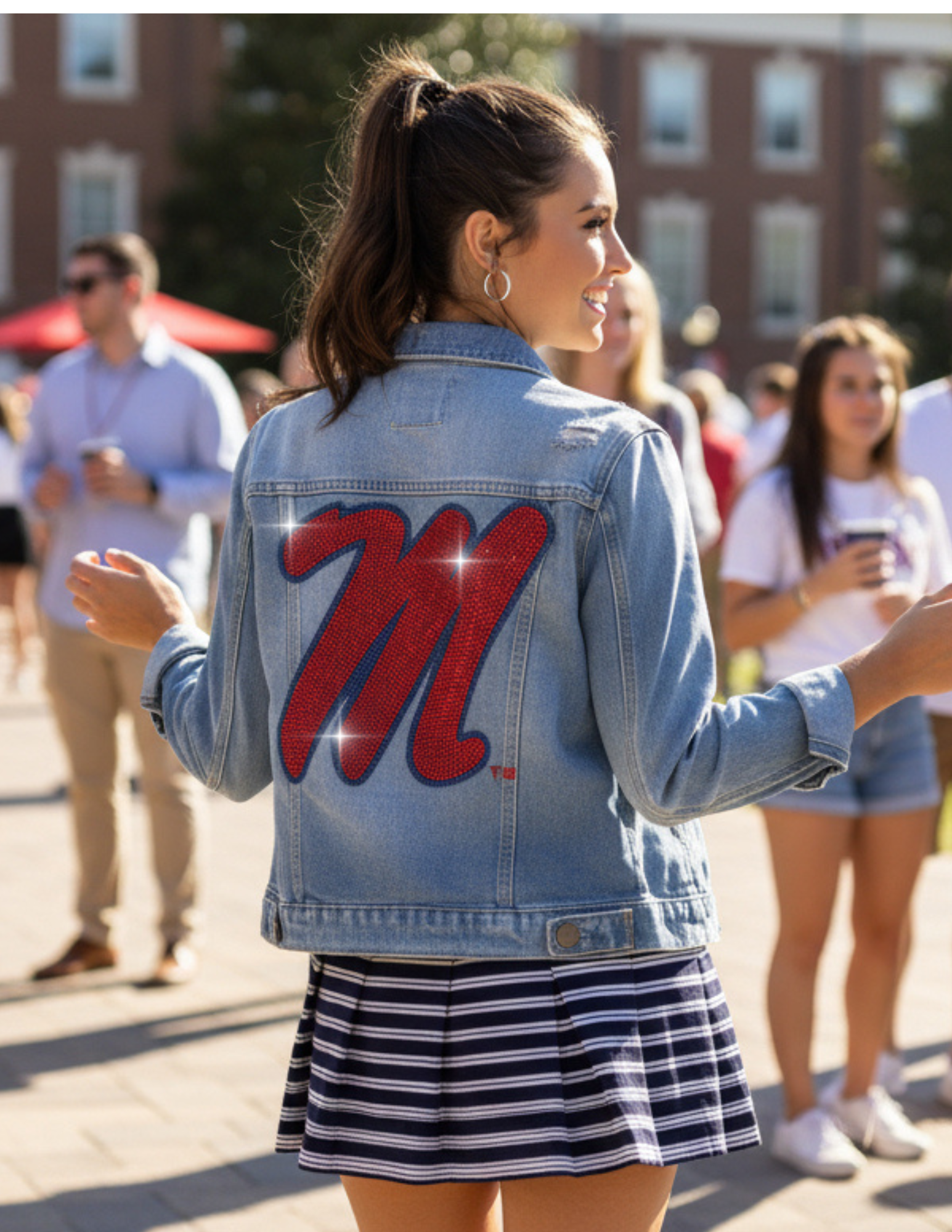 Ole Miss M Logo Blue Denim Jacket | Moving Forward Designs